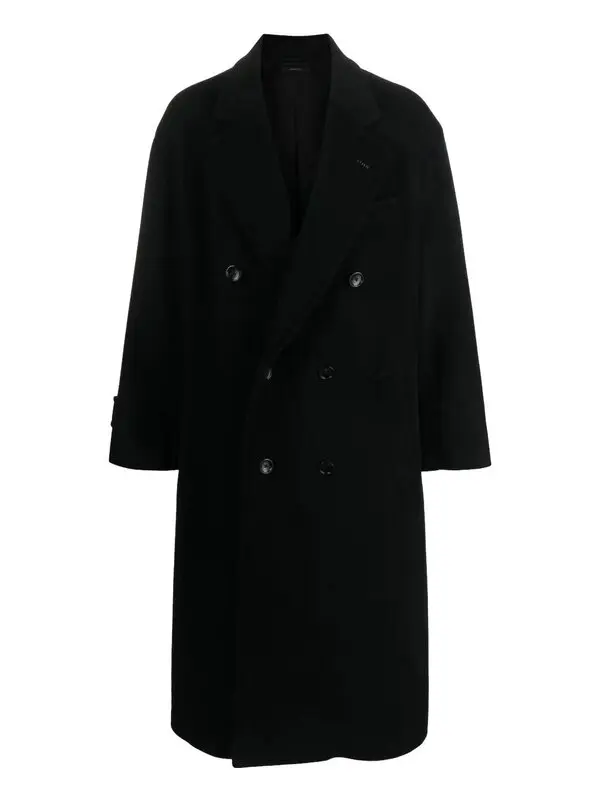 TOM FORD Double-breasted Wool Coat - Black