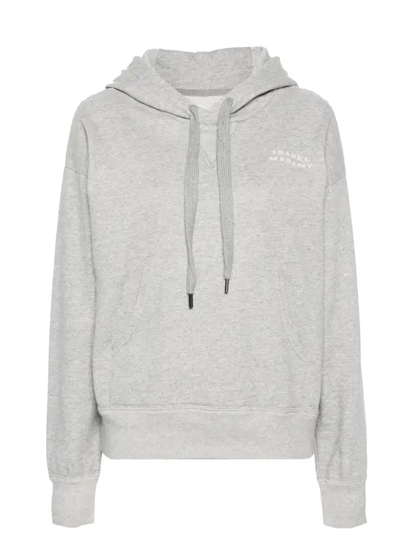 Isabel Marant Sylla Embroidered-logo Hoodie - Grey