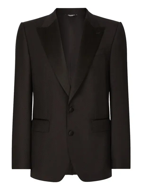Dolce & Gabbana Contrasting Lapels Two-piece Suit - Black
