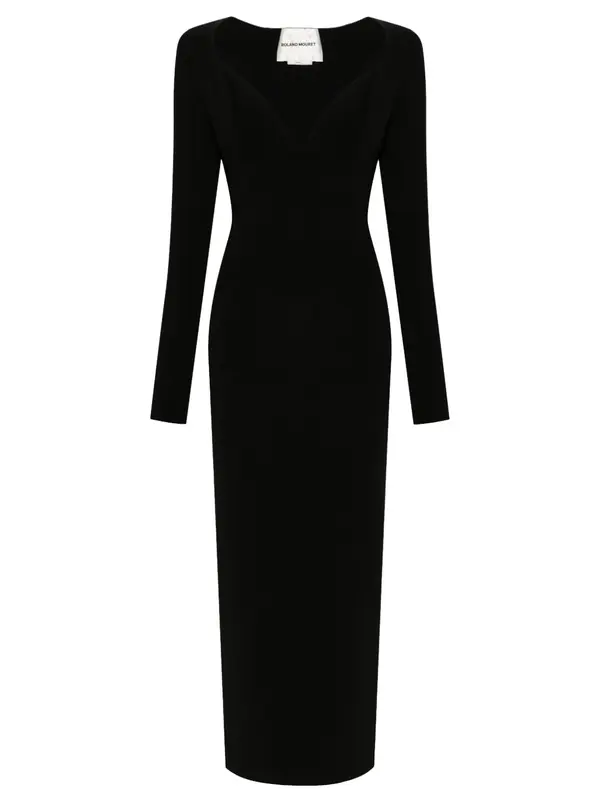 Roland Mouret Pleat-detail Knitted Dress - Black