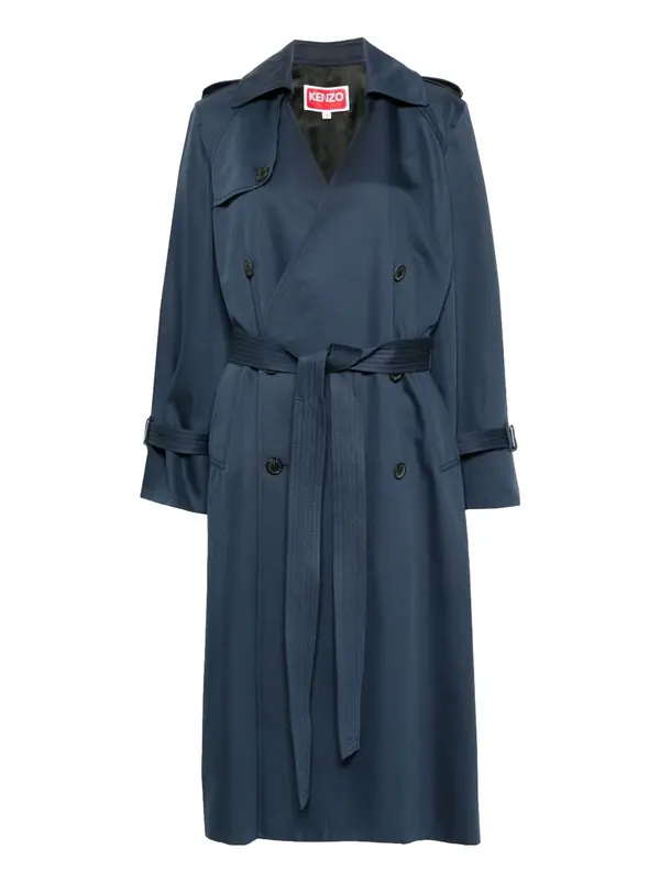 Kenzo Belted Trench Coat - Blue