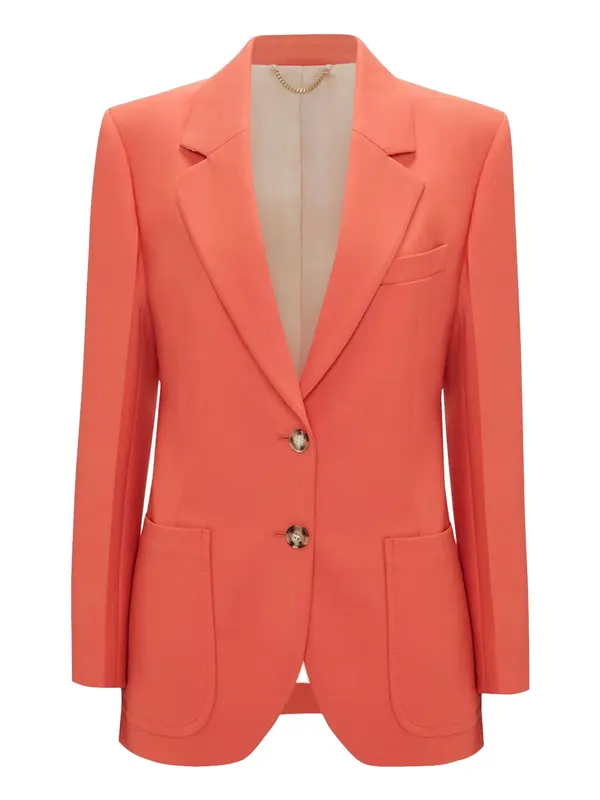 Victoria Beckham Patch-pocket Single-breasted Blazer - Orange