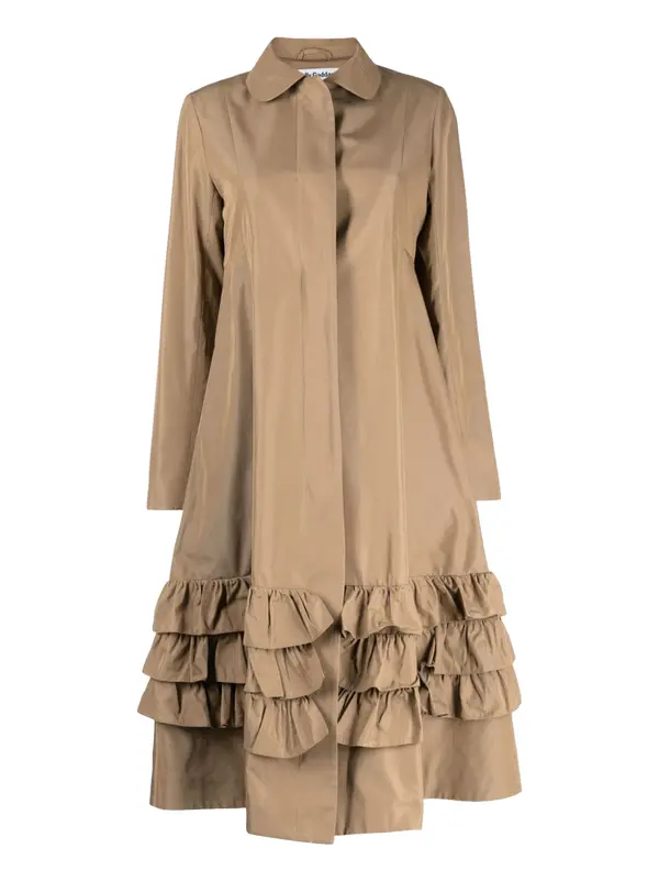 MOLLY GODDARD Lacey Ruffled Coat - Brown
