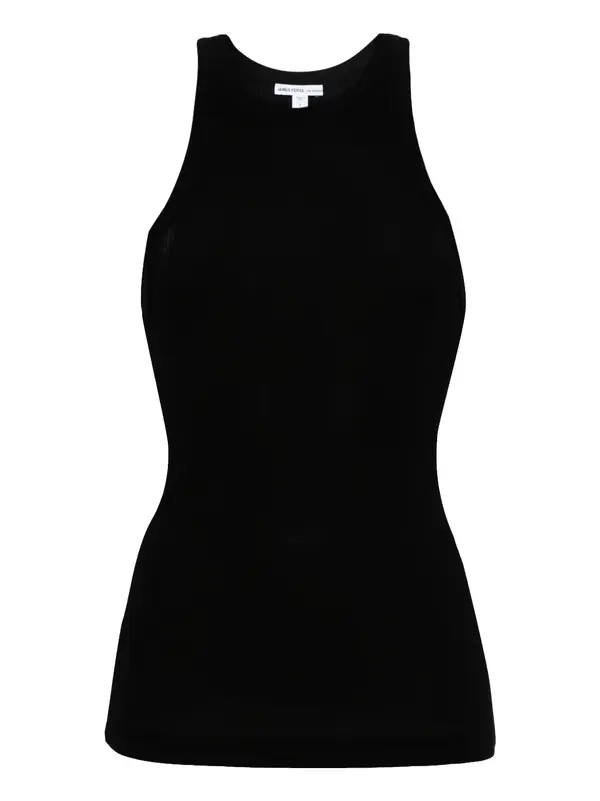 JAMES PERSE Round-neck Ribbed-knit Tank Top - Black