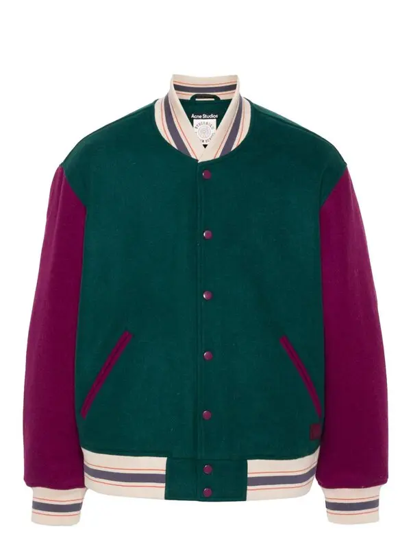 Acne Studios Colour-block Felted Jacket - Green