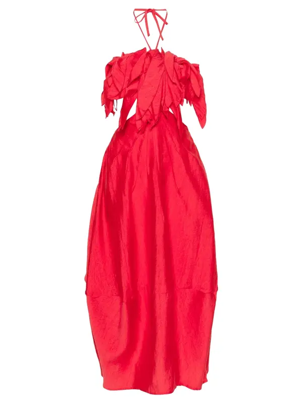 Cult Gaia Lue Ruffled Midi Dress - Red