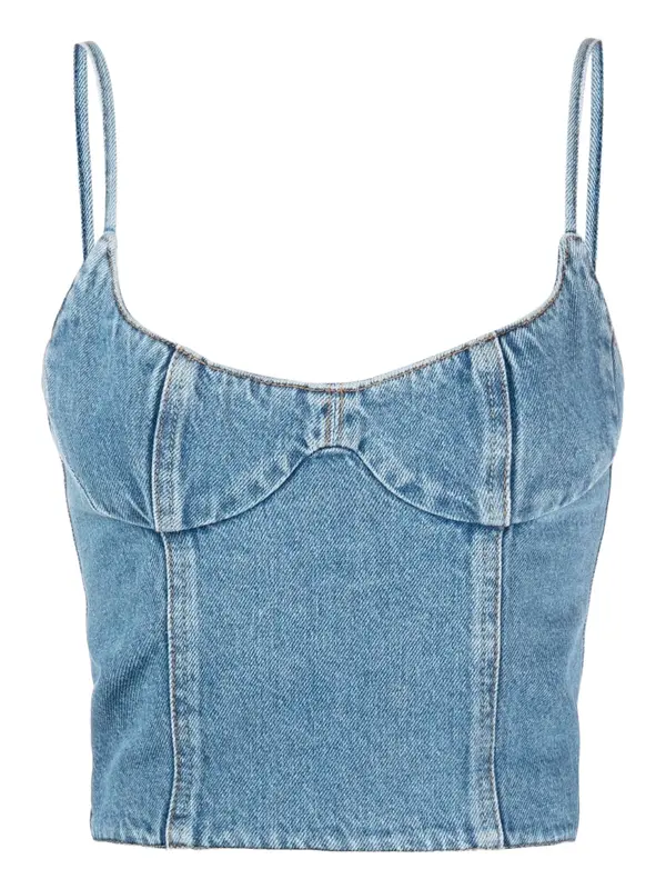 Magda Butrym Corset Denim Tank Top - Blue