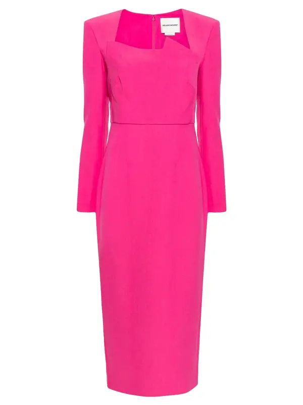 Roland Mouret Long-sleeve Crepe Midi Dress - Pink