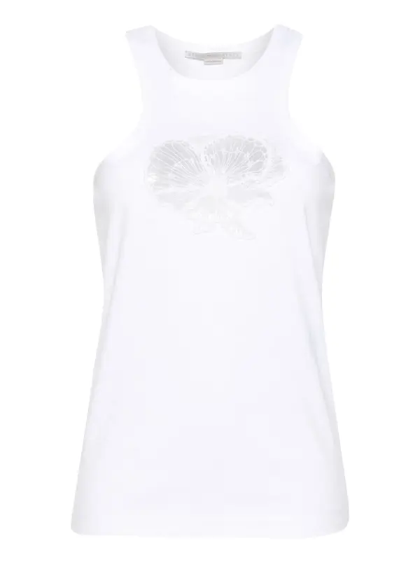 Stella McCartney Floral-embroidered Tank Top - White