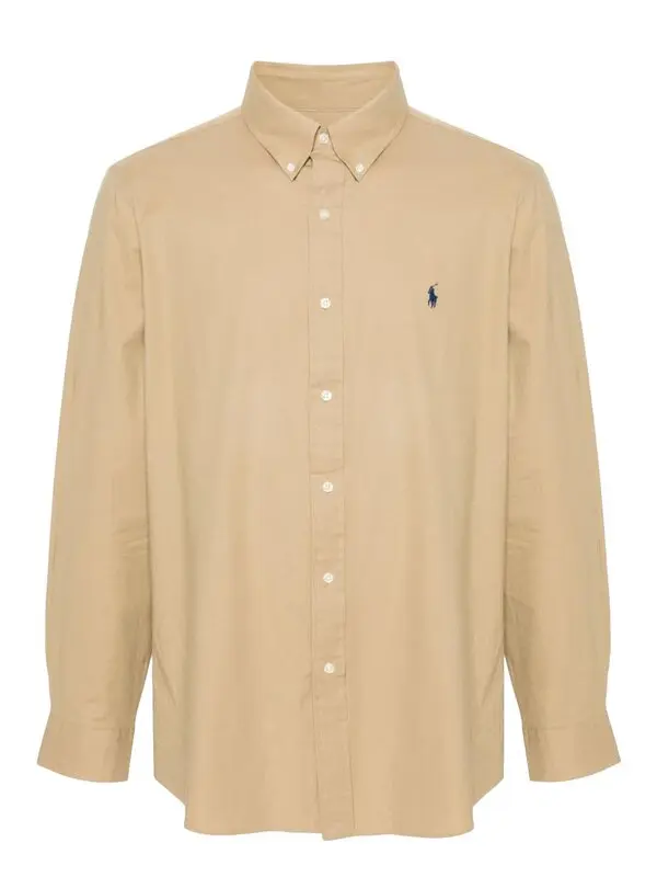 Polo Ralph Lauren Polo Pony-embroidery Stretch-cotton Shirt - Neutrals