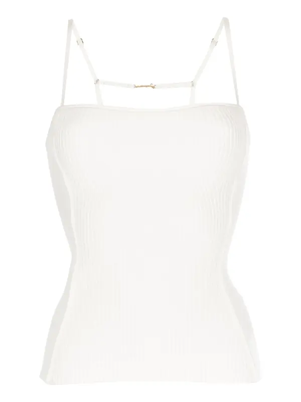 Jacquemus Sierra Ribbed-knit Top - White