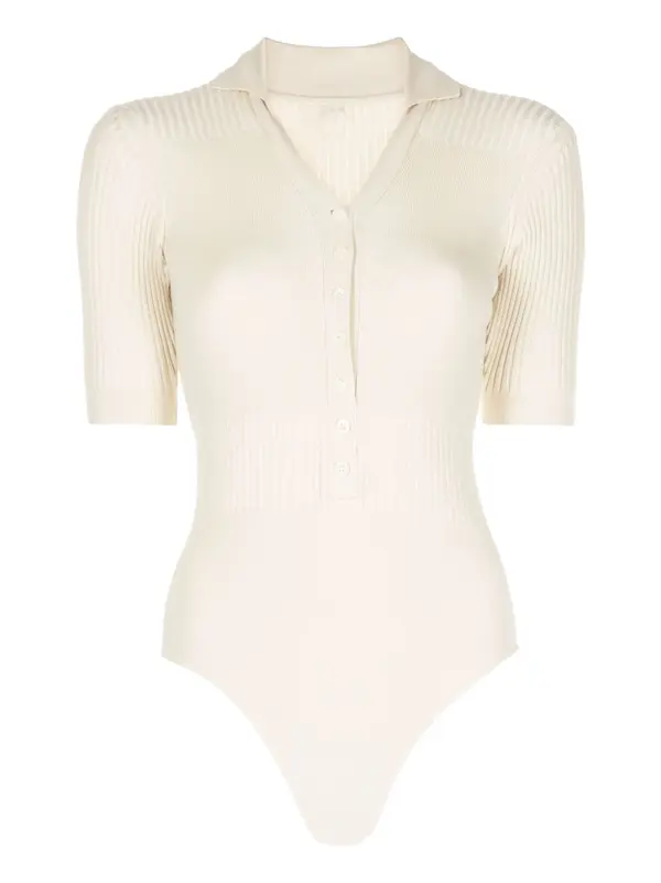Jacquemus Le Body Yauco Polo Bodysuit - Neutrals