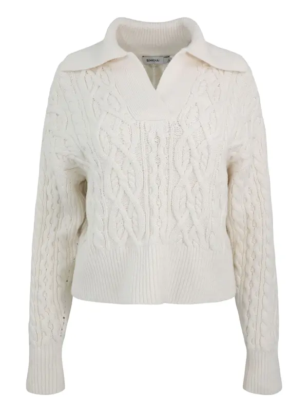 Simkhai Cable-knit Polo Jumper - Neutrals