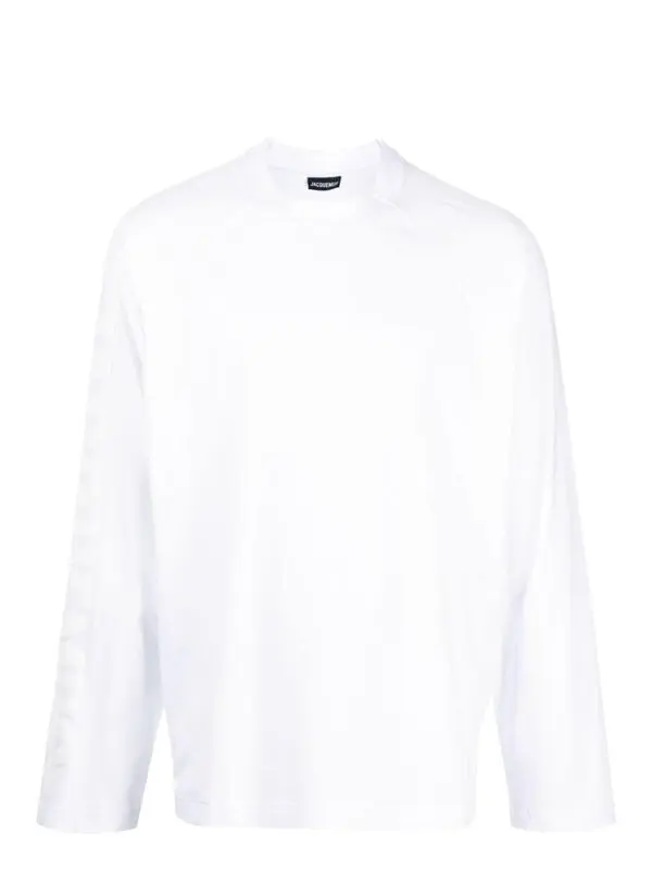 Jacquemus Le T-shirt Typo Long-sleeve Top - White