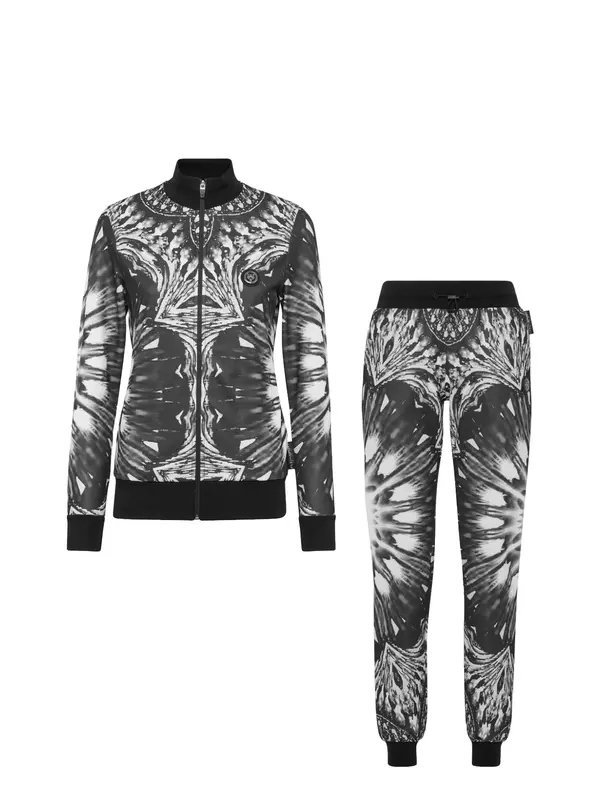 PLEIN SPORT Kaleidoscopic-print Tracksuit Set - Black
