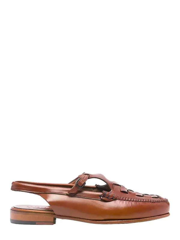 Hereu Roqueta Leather Slippers - Brown