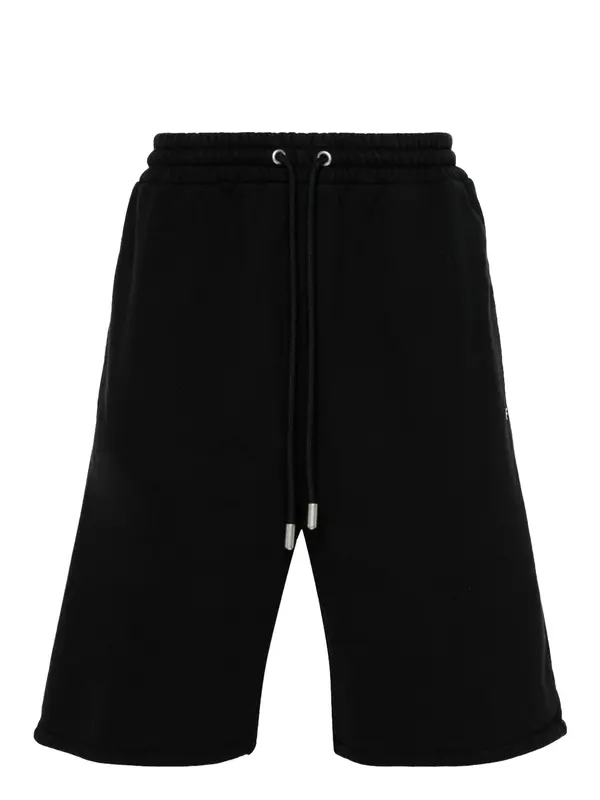 Off-White Diag-stripe Cotton Shorts - Black