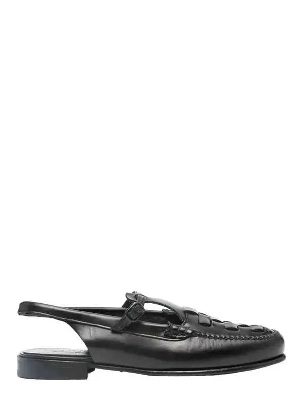 Hereu Roqueta Leather Slippers - Black