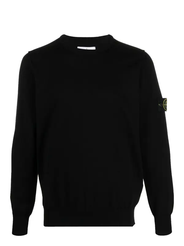 Stone Island Crew-neck Cotton Sweater - Black