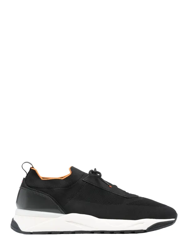 Santoni Knitted Panelled Sneakers - Black