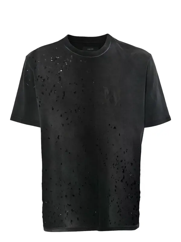 Amiri Shotgun Logo-print Distressed T-shirt - Black