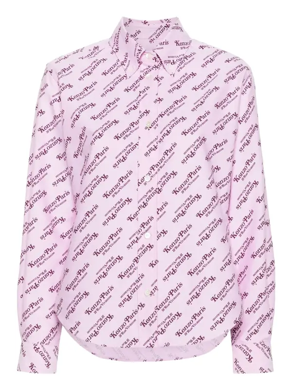 Kenzo X Verdy Logo-print Cotton Shirt - Pink