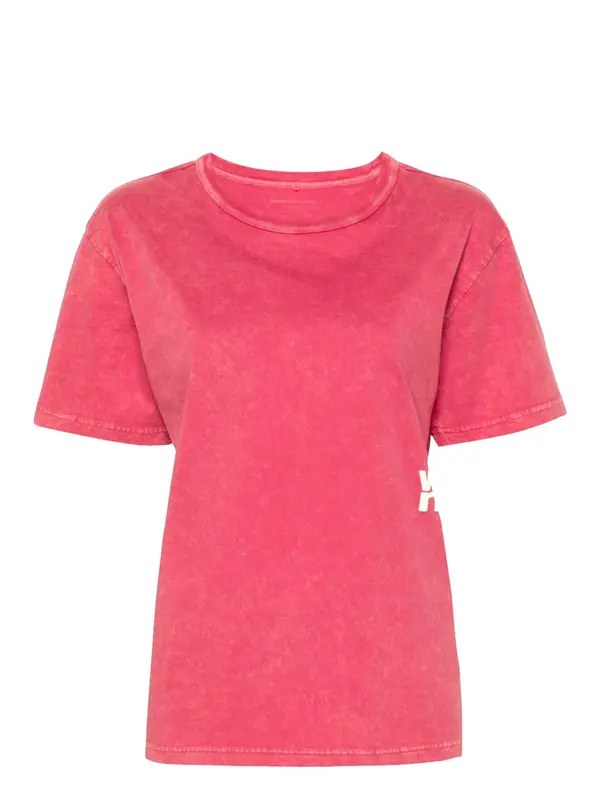 Alexander Wang Logo-print Faded-effect T-shirt - Pink