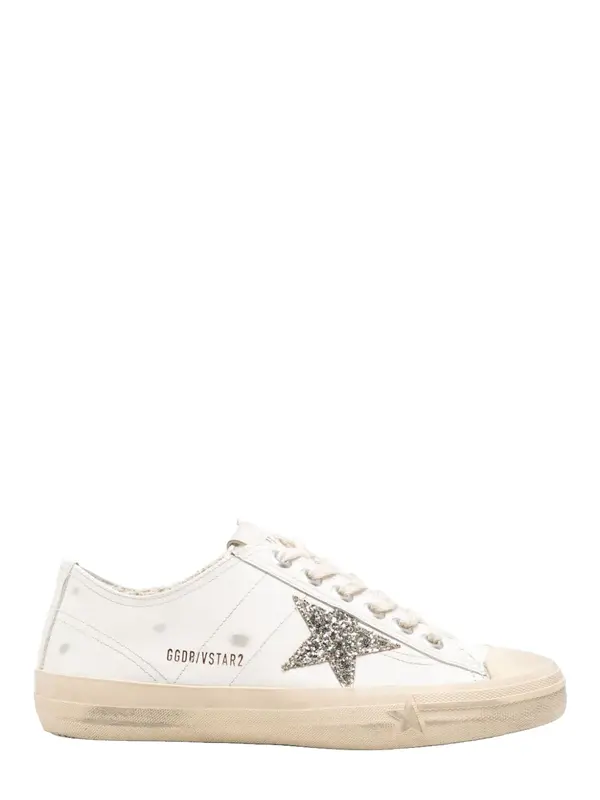 GOLDEN GOOSE V-star 2 Distressed Sneakers - White