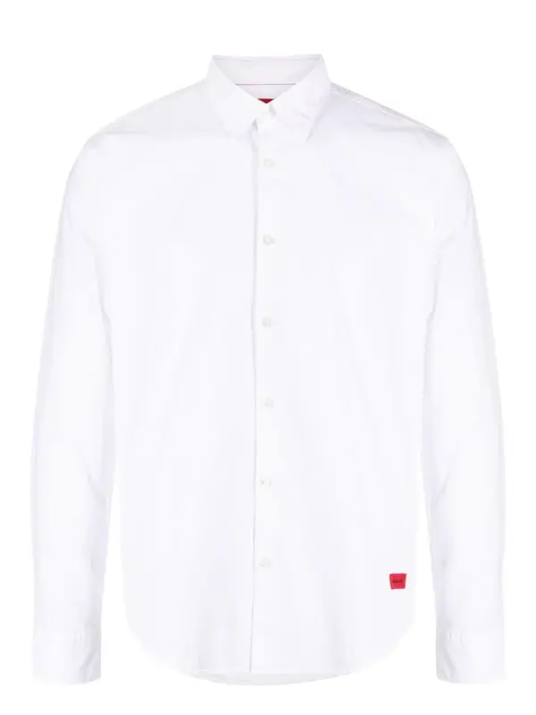 Hugo Logo-embroidered Cotton Shirt - White