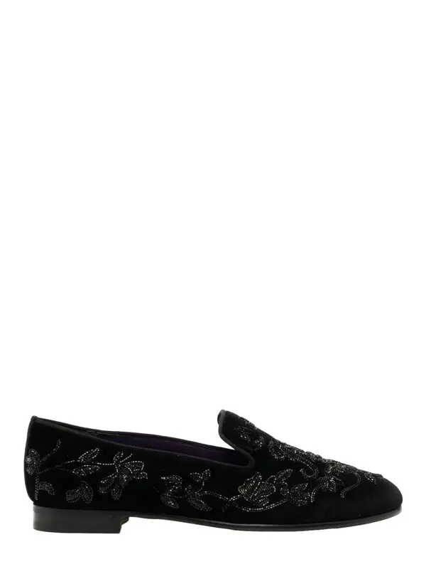 Ralph Lauren Alonzo Velvet-finish Loafers - Black