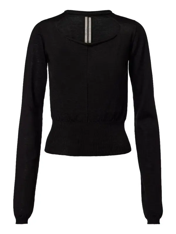 Rick Owens Cutout Virgin Wool Top - Black