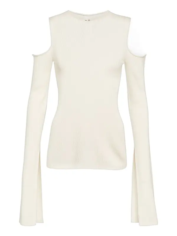 Rick Owens Cutout Virgin Wool Top - White
