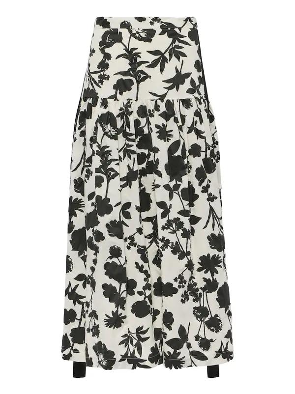 Max Mara Udente Floral Maxi Skirt - White