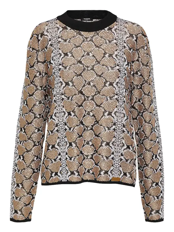 Balmain Snake-effect Jacquard Sweater - Multicoloured