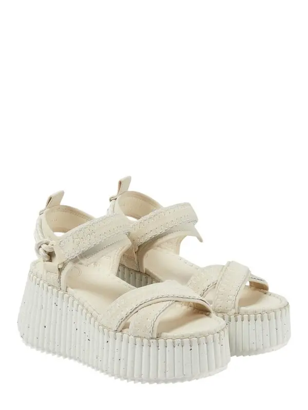Chloé Nama Leather Sandals - White