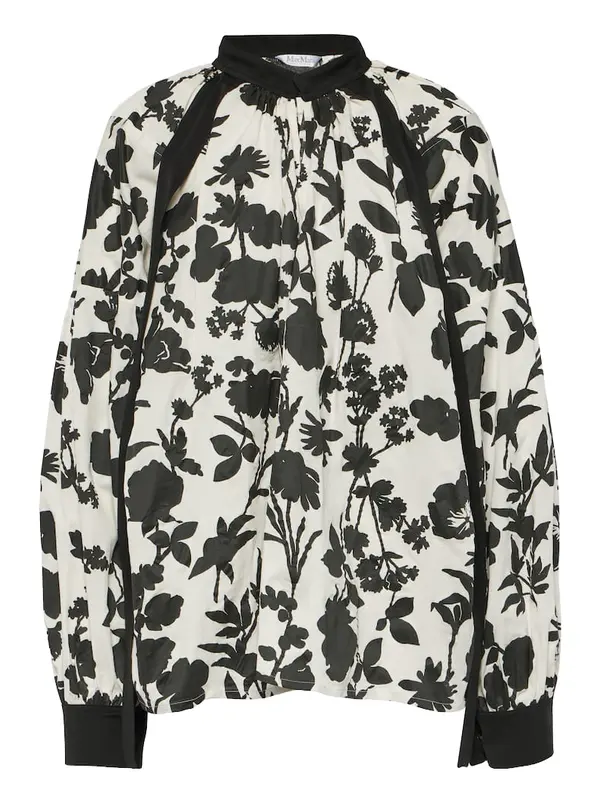 Max Mara Gaetana Floral Top - White