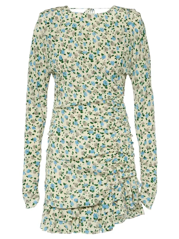 Alessandra Rich Floral Silk Minidress - Multicoloured
