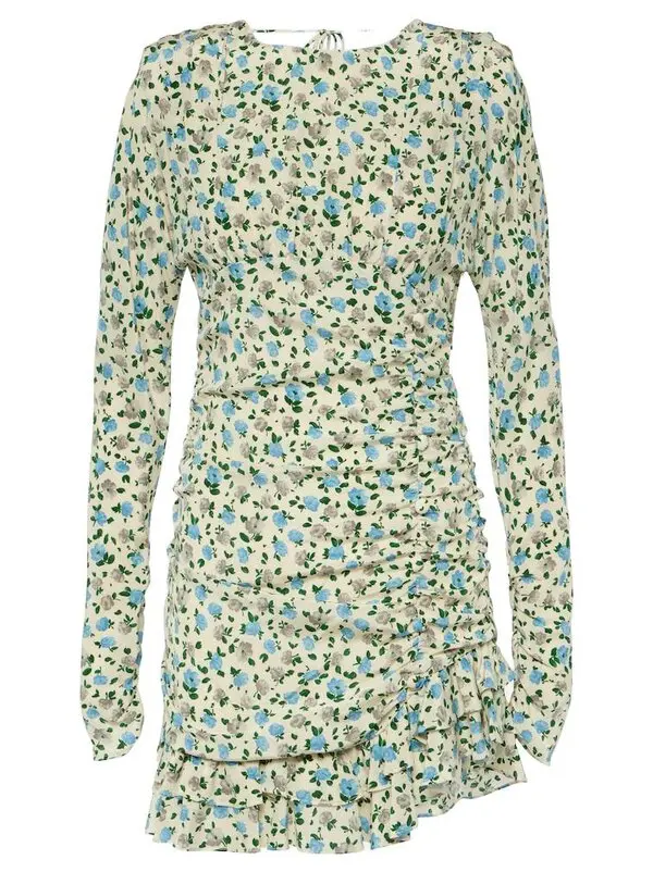 Alessandra Rich Floral Silk Minidress - Multicoloured