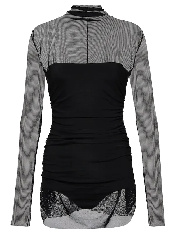 Norma Kamali Mesh Minidress - Black