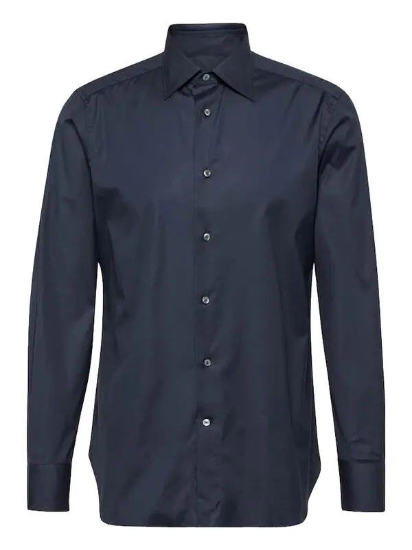 Zegna Cotton Oxford Shirt - Blue