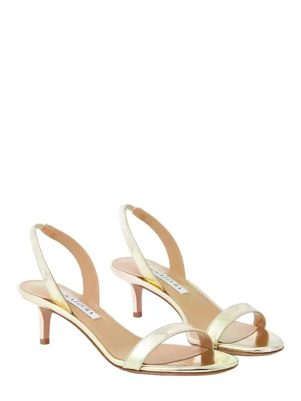 AQUAZZURA So Nude 50 Mirrored Leather Sandals - Gold