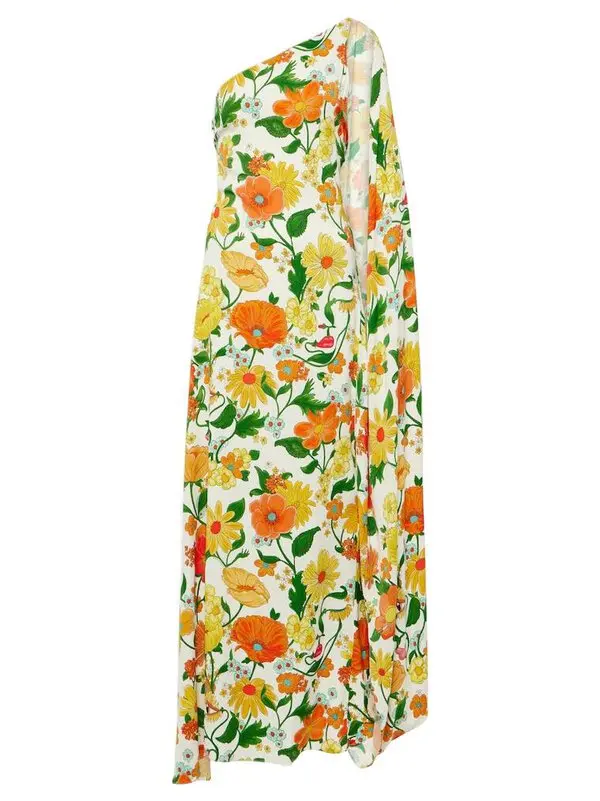 Stella McCartney Caped One-shoulder Gown - Multicoloured