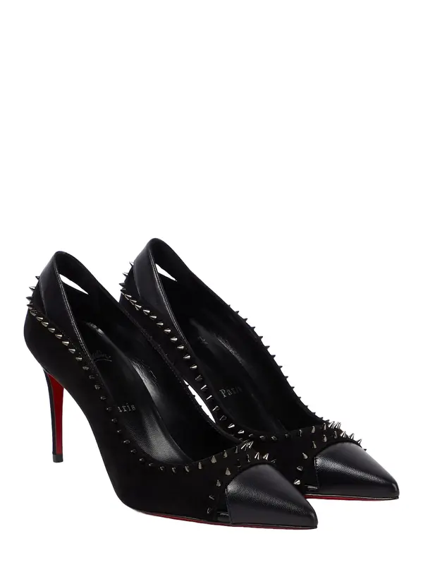 CHRISTIAN LOUBOUTIN Duvette Spikes 85 Leather Pumps - Black