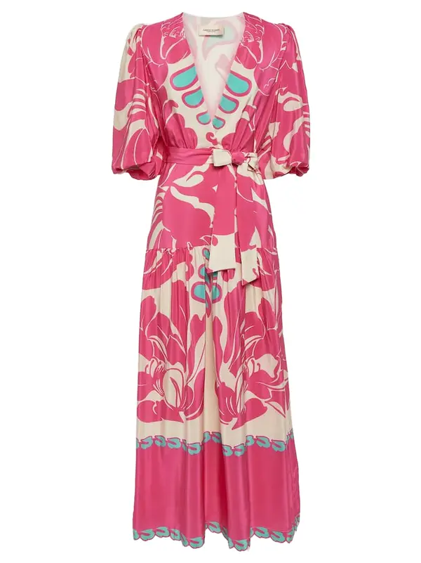 ADRIANA DEGREAS Puff-sleeve Maxi Dress - Multicoloured