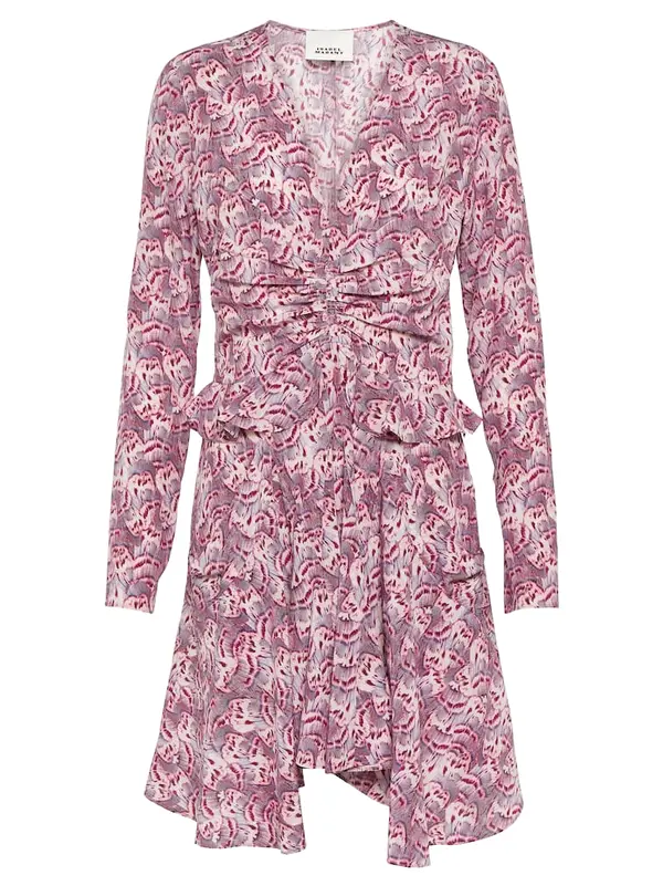 Isabel Marant Usmara Printed Mini Dress - Purple