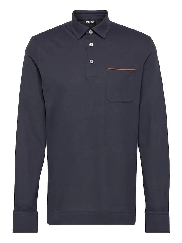 Zegna Cotton Polo Shirt - Blue