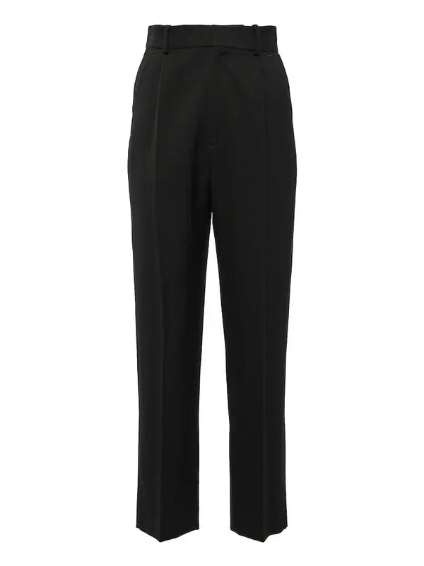 Victoria Beckham High-rise Wool-blend Straight Pants - Black