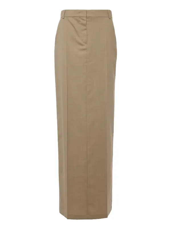 Max Mara Circe Virgin Wool Maxi Skirt - Beige