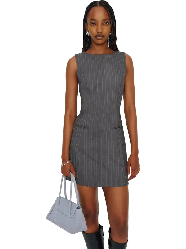 REFORMATION Citron Mini Dress - Grey