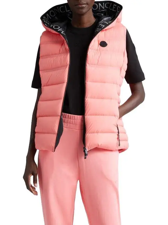 Moncler Aliterse Down Hooded Vest - Desert Rose